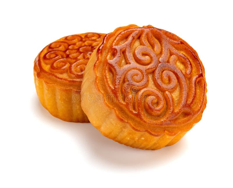 Side View Studio Shoot of Traditional Chinese Mooncakes Stock Photo ...