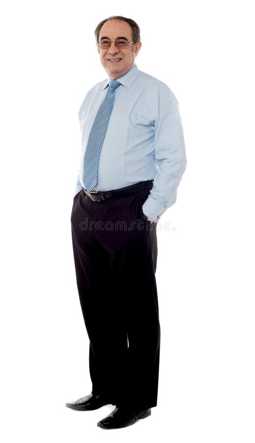 Side View of a Stylish Senior Executive Stock Image - Image of ...