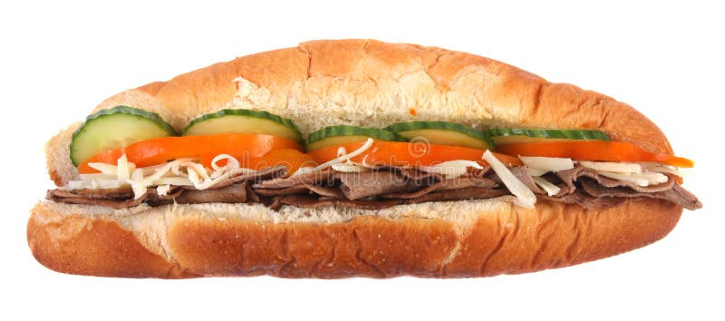 Side view sub sandwich stock image. Image of vegetable - 32909275