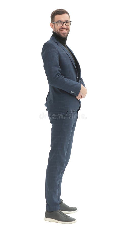 Side View. Successful Business Man Looking Forward Stock Image - Image ...