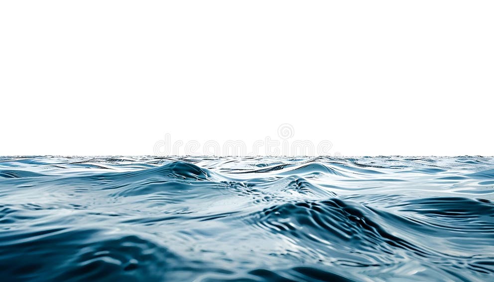Side View Surface of Blue Water in White Background Stock Photo - Image ...
