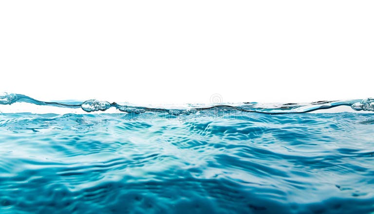 Side View Surface of Blue Water in White Background Stock Photo - Image ...