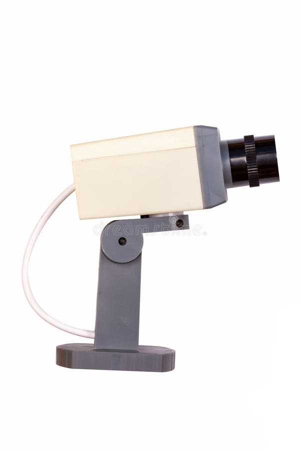 Side View Surveillance Camera Isolated on White Stock Photo - Image of ...
