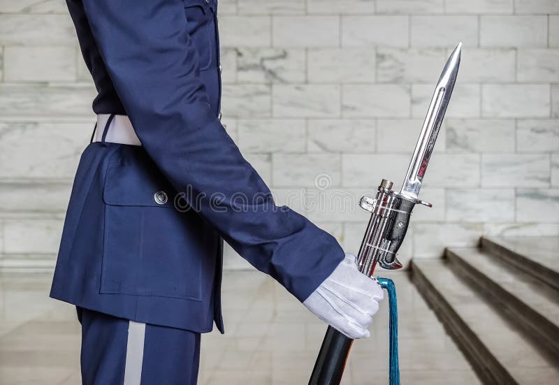Side View of Taiwan Security Guard Stock Image - Image of museum ...
