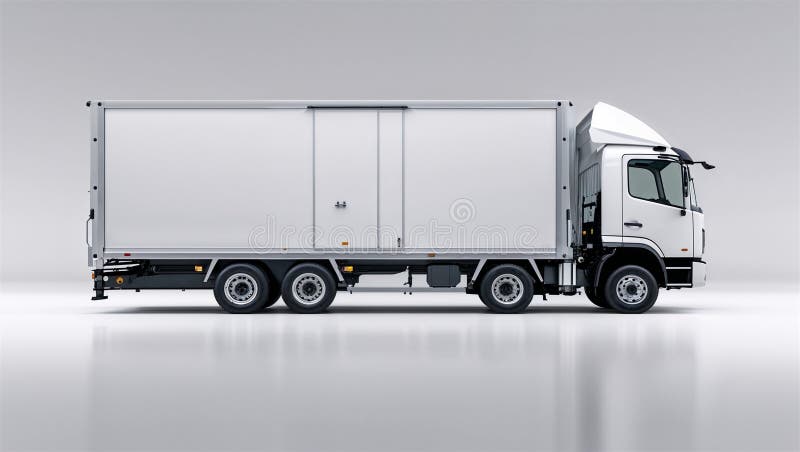 Side View of a Tandem Trailer Configuration with Two Cargo Units on ...