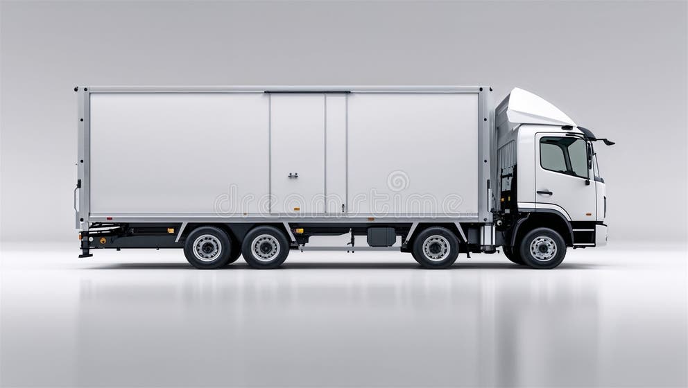 Side View of a Tandem Trailer Configuration with Two Cargo Units on ...