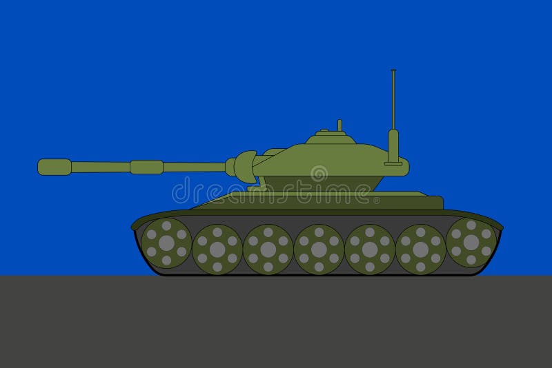 Side View of a Tank - Flat Design Stock Vector - Illustration of ...