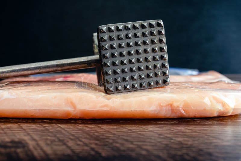 Thinly Pounded Chicken Breast Cutlets in a Plastic Bag Stock Image ...