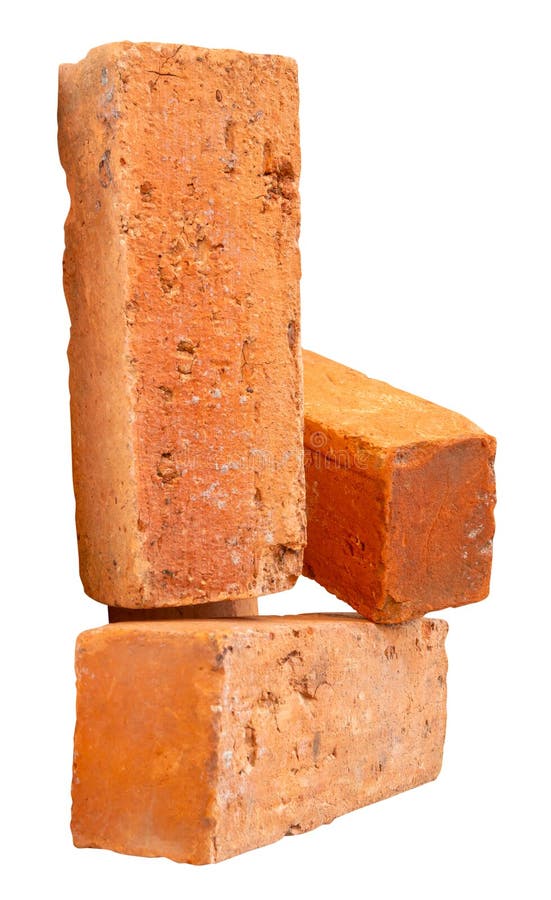 Stack Three Red Bricks White Background Construction Stock Photos ...