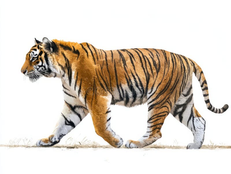 Tiger Walking Side View Stock Illustrations – 75 Tiger Walking Side ...