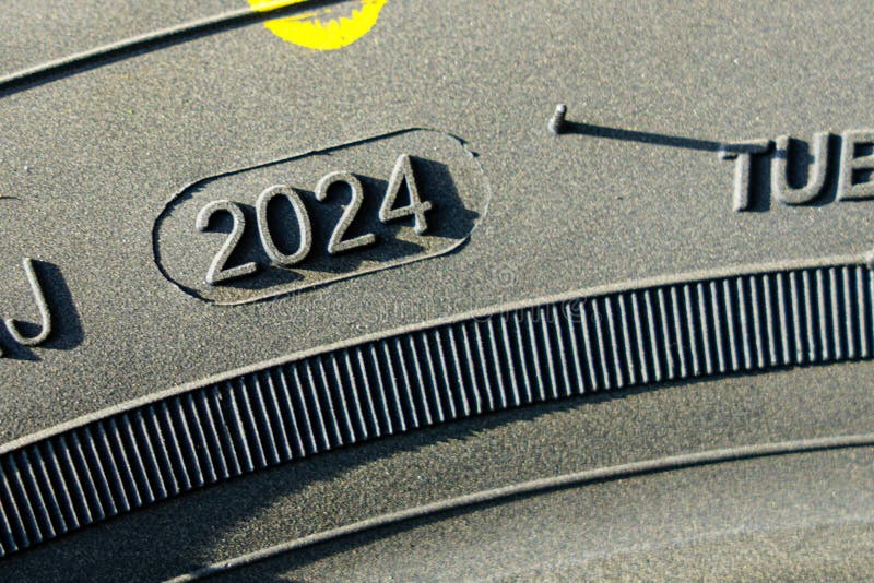 Side View of Tire with Designation that Specify of Week and Year of ...