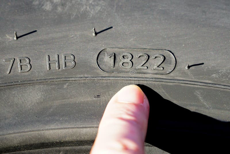 Side View of Tire with Designation of Week and Year of Tire Production ...