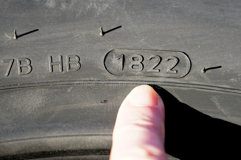 Side View of Tire with Designation of Week and Year of Tire Production ...
