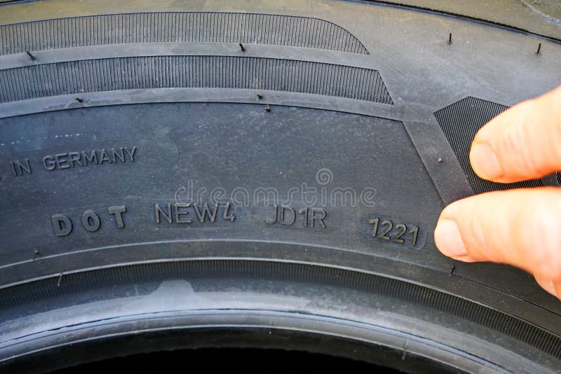 Side View of Tire with Designation of Week and Year of Tire Production ...