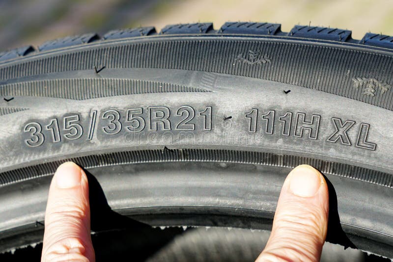 Side View of Tire with Tire Width, Height and Wheel Diameter ...