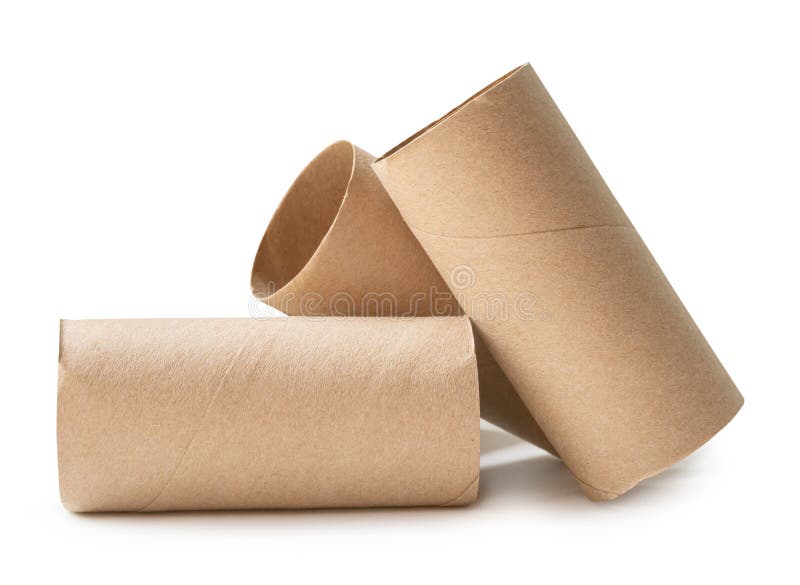 Side View Tissue Paper Cores Toilet Tubes Stack Isolated White ...