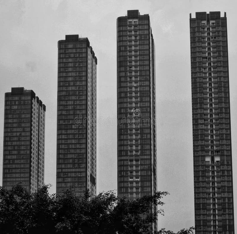 Side View of 4 Tower Blocks in Vietnam Stock Photo - Image of arch ...