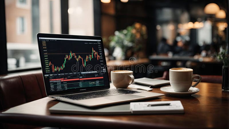A Laptop Screen Displaying Real-time Forex Charts with Candlestick ...