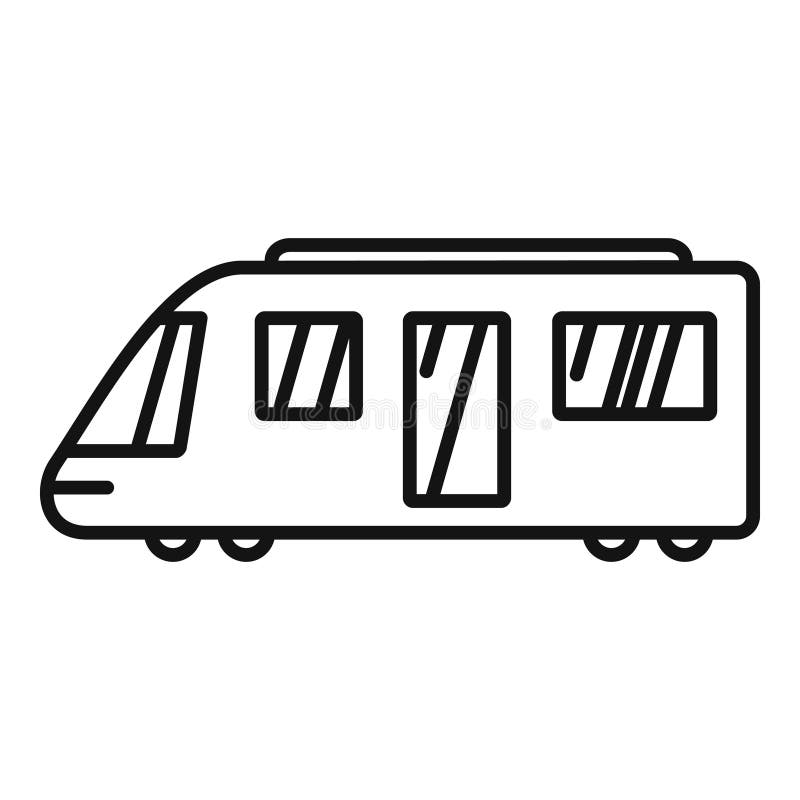 Side View Train Icon Outline Vector. Fast Speed Move Stock Vector ...