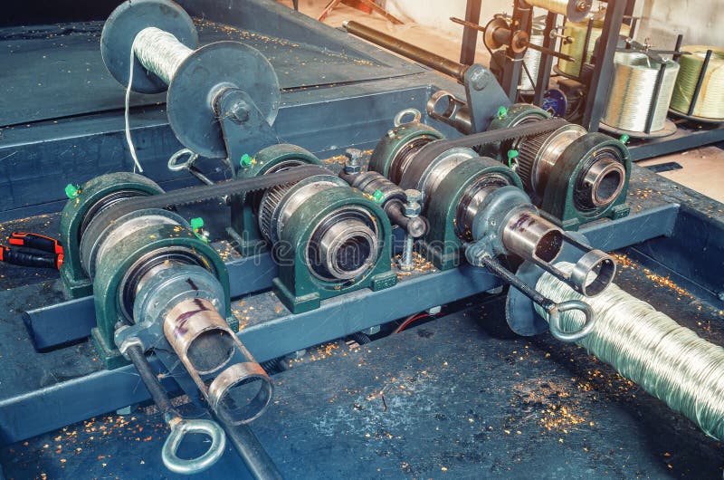 Side View Transmission Mechanism. Part of Machine of Cords Plastic ...