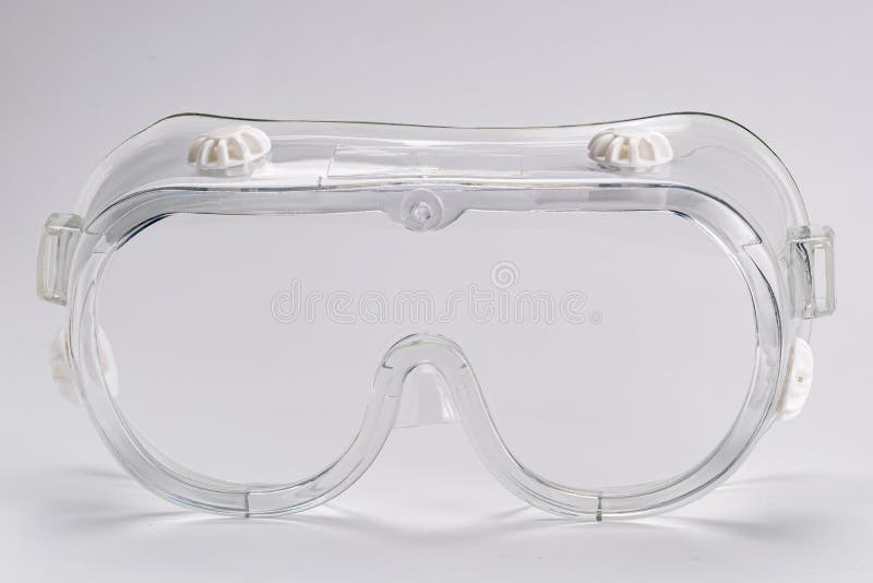 Side View of Transparent Safety Protective Goggles Isolated on White ...