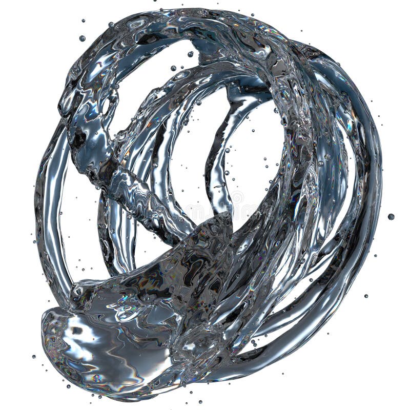 Side View of Transparent Water Flow Swirl Isolated 3D Rendering Fresh ...