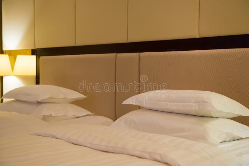 Side View of Two Beds in Hotel Room Stock Photo - Image of apartment ...