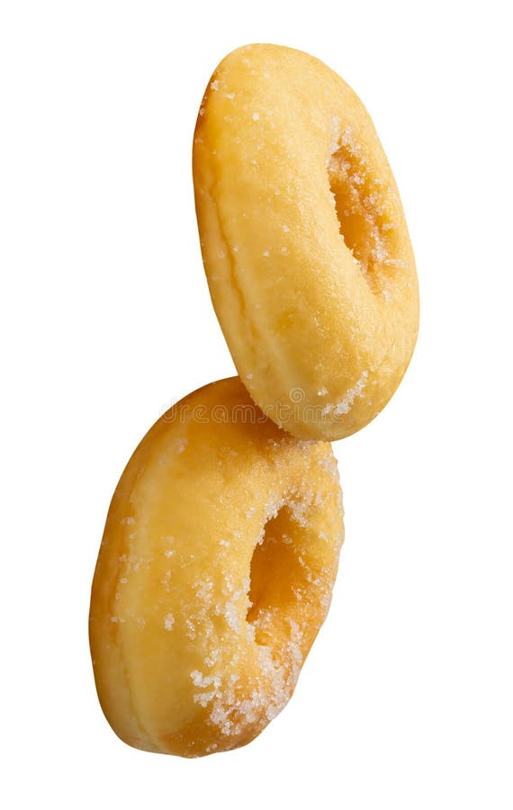 Side View of Brown Sugar Glazed Cinnamon Donuts in Stack Isolated on ...