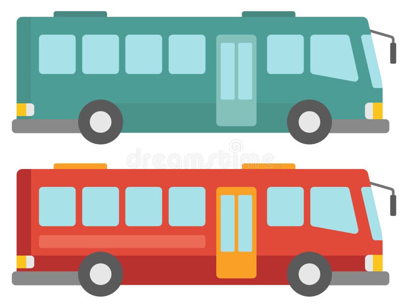 Two Buses Side View stock illustration. Illustration of render - 42121761