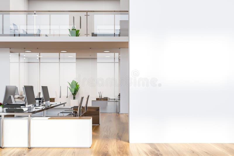 Side View of Two Storey Office, Mock Up Stock Illustration ...