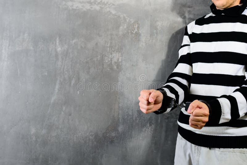 Side View of Unidentified Prisoner in Prison Stripped Uniform St Stock ...