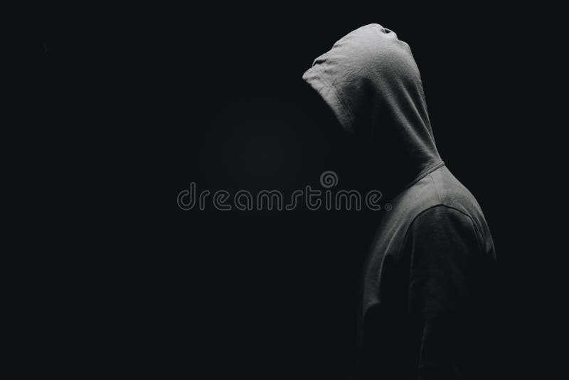 Faceless Man in Hoodie Standing Stock Photo - Image of alone, hood ...