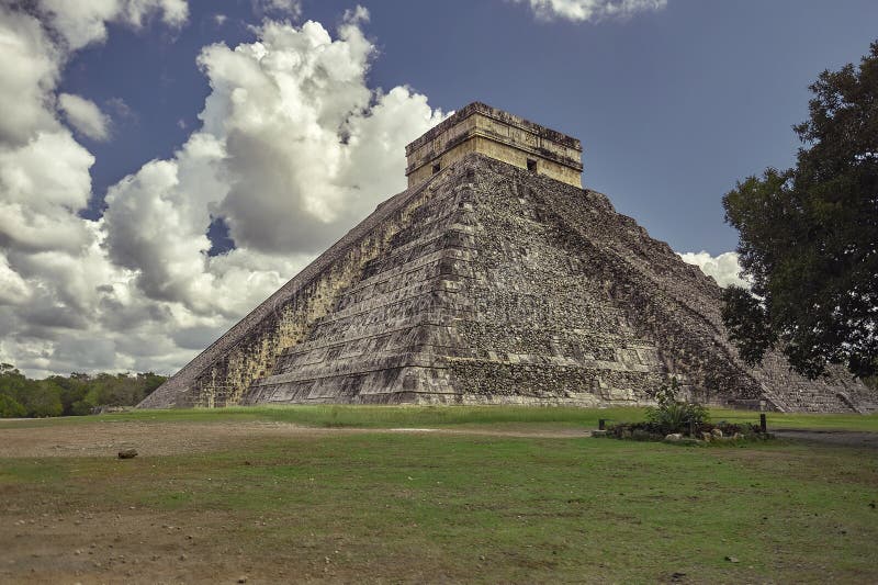 Side View of the Unrenovated Part of the Pyramid of the Chichen Itza ...