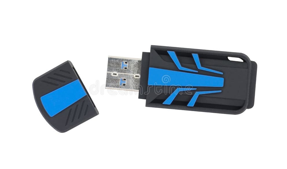 Side View of USB Memory Stick Isolated on White Stock Image - Image of ...