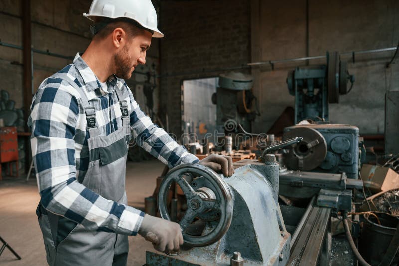 Side view. Using machine stock image. Image of smart - 270741971