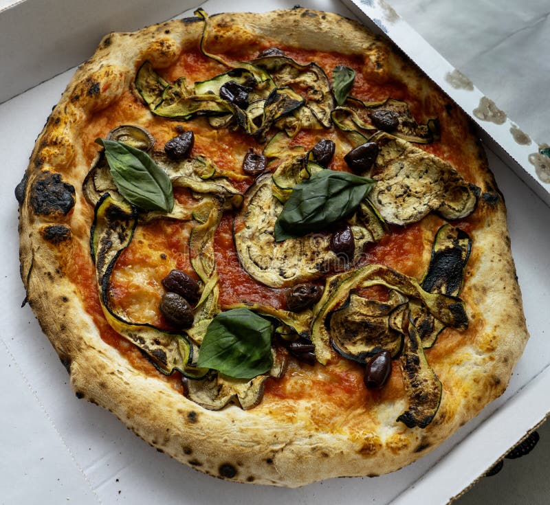 Side View on Vegetable Pizza with Pepper and Tomatoes Stock Photo ...