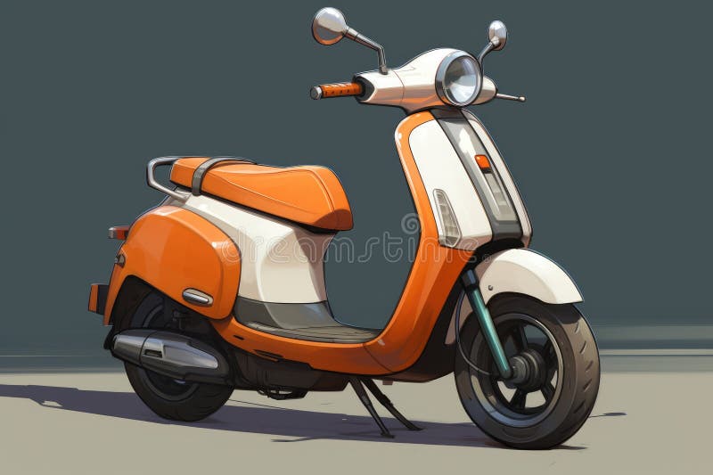 Side View of Vintage Scooter, Sketch Stock Illustration - Illustration ...