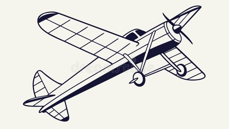 Side View of a Vintage Single-engine Propeller Airplane Vector Design ...
