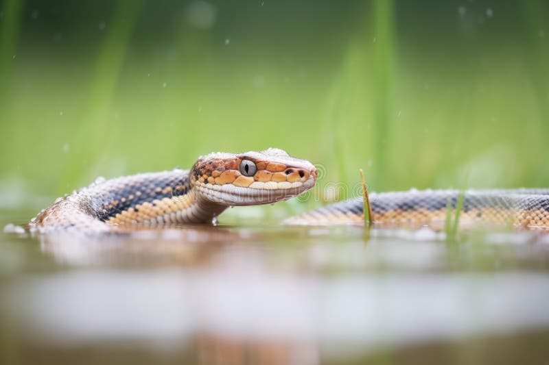Side View of Viper Moving through Wet Grass Stock Illustration ...