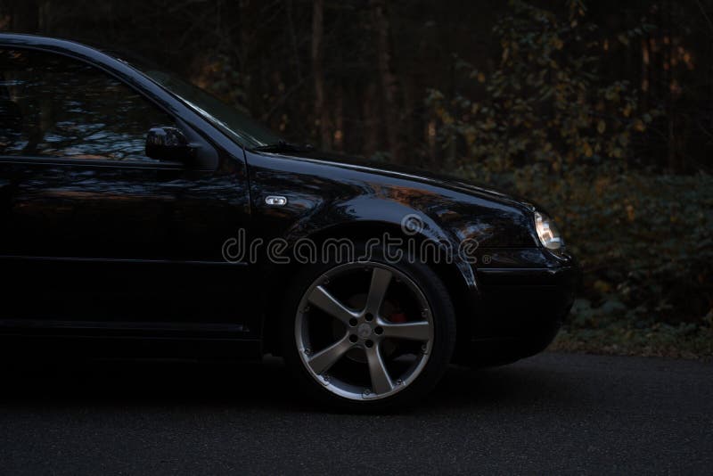 Side View of a Volkswagen Golf Car Stock Photo - Image of view, motor ...