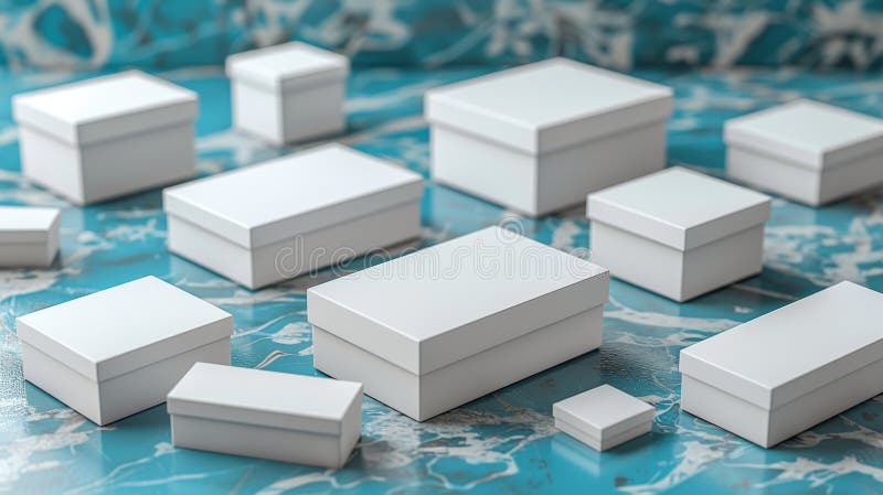 The Side View of a White Cardboard Box with a Cover is Both Closed, and ...