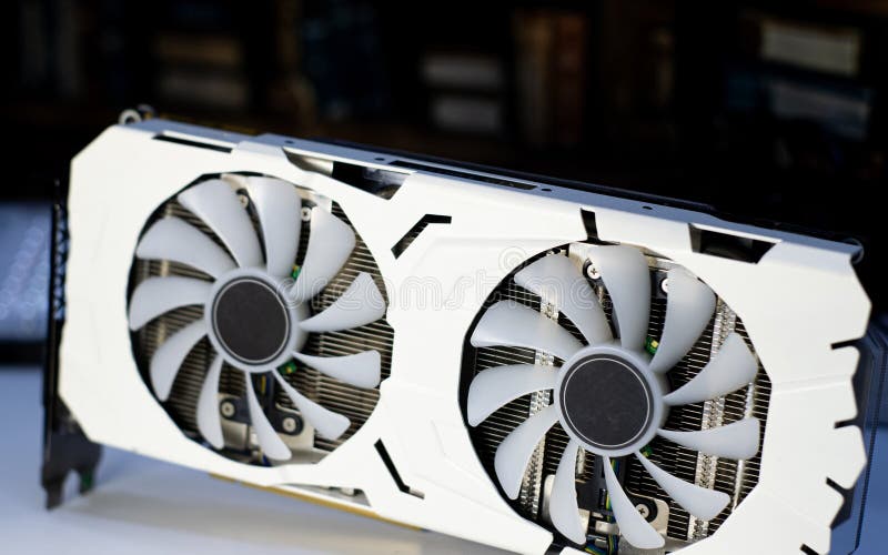 Side View of White Graphics Card, Computer Parts Stock Image - Image of ...