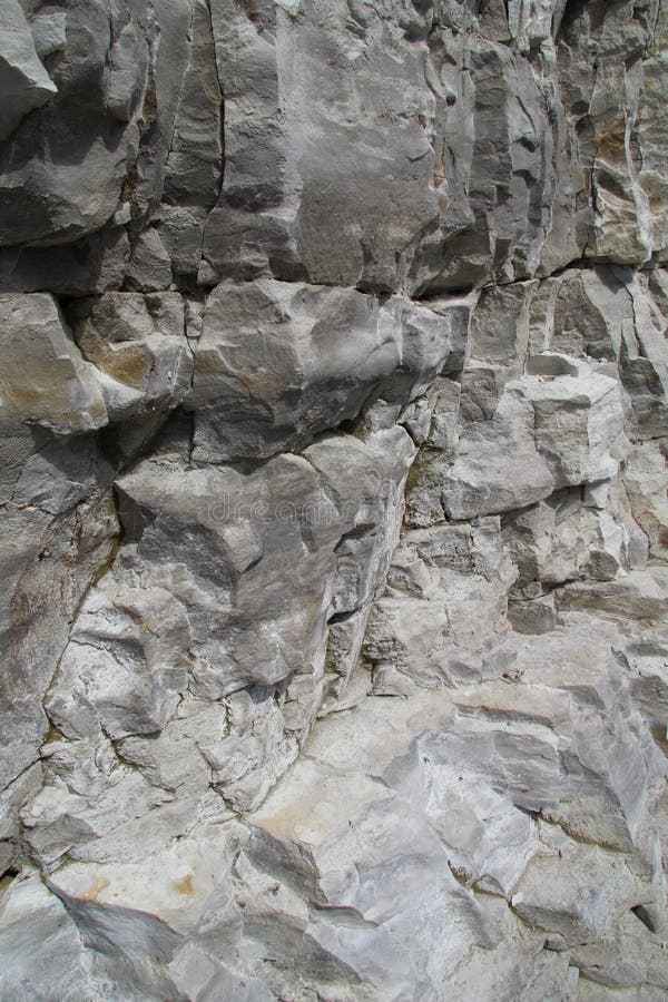 Side View of a White Limestone Cliff Wall in Arnager, Bornholm Stock ...