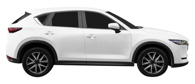Side View White Suv Car Isolated on White Background with Clipping Path ...