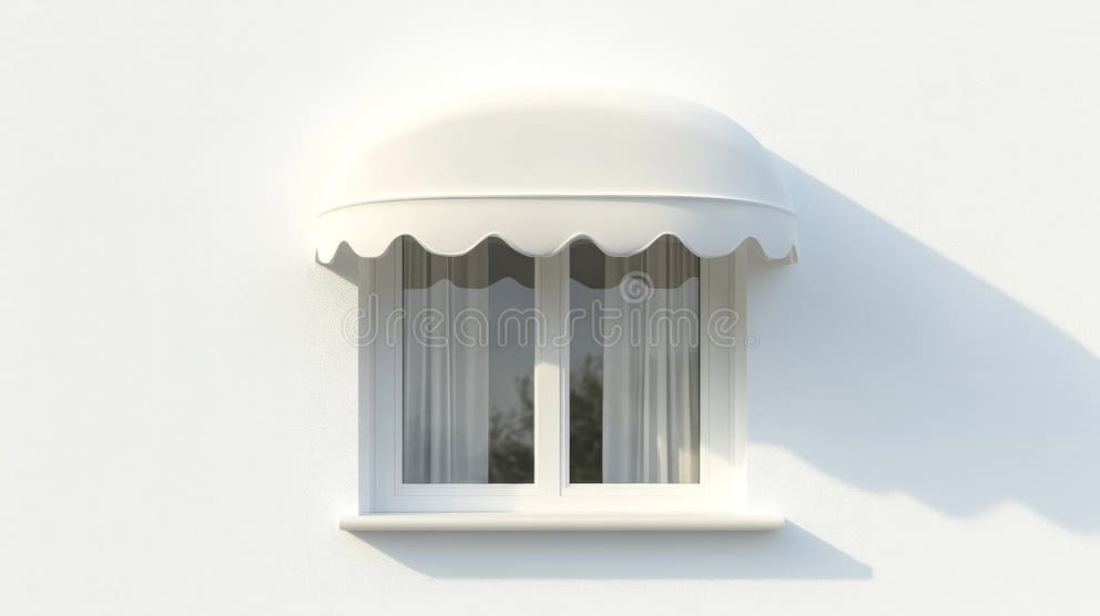 A Side View of a Window Awning with Sharp Details, Set Against a White ...