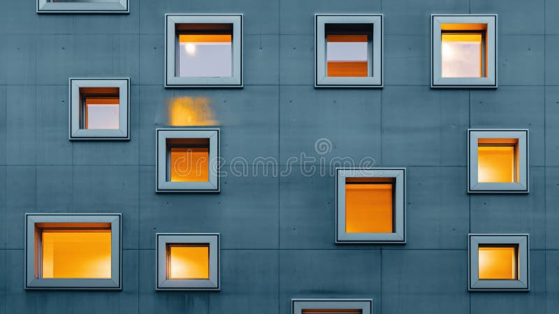 Side View of Windows at a Building Stock Illustration - Illustration of ...
