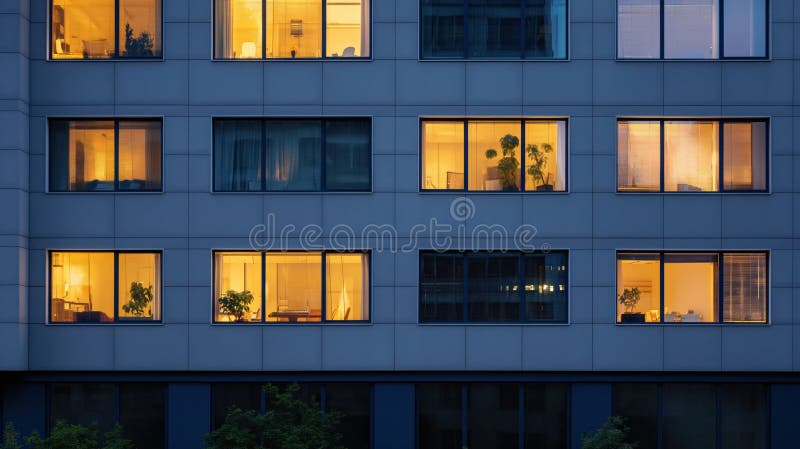 Side View of Windows at a Building Stock Illustration - Illustration of ...