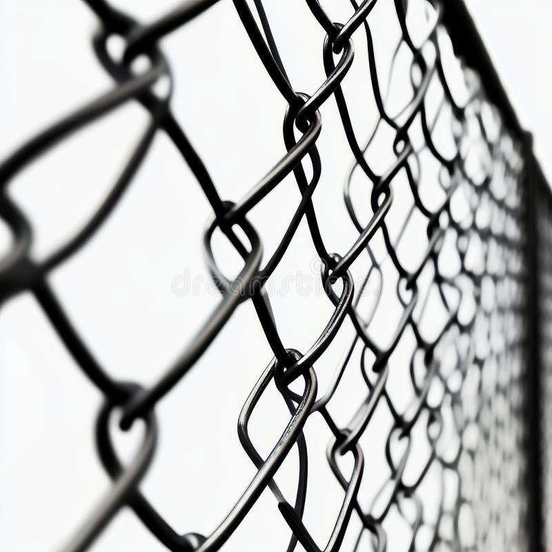 A Side View of a Wire Fence, with Clear Details, Displayed on a White ...