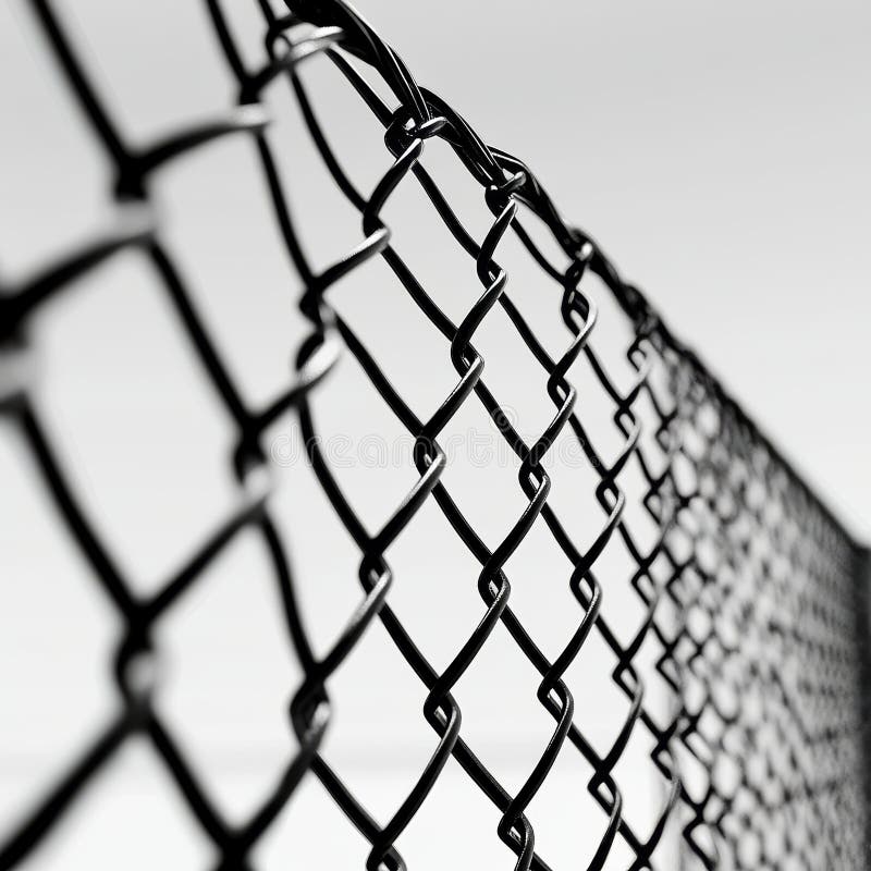 Side View of a Wire Fence, Featuring Sharp Details, on a White ...