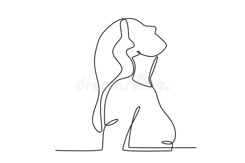 Side View of a Woman in Spring Stock Illustration - Illustration of ...
